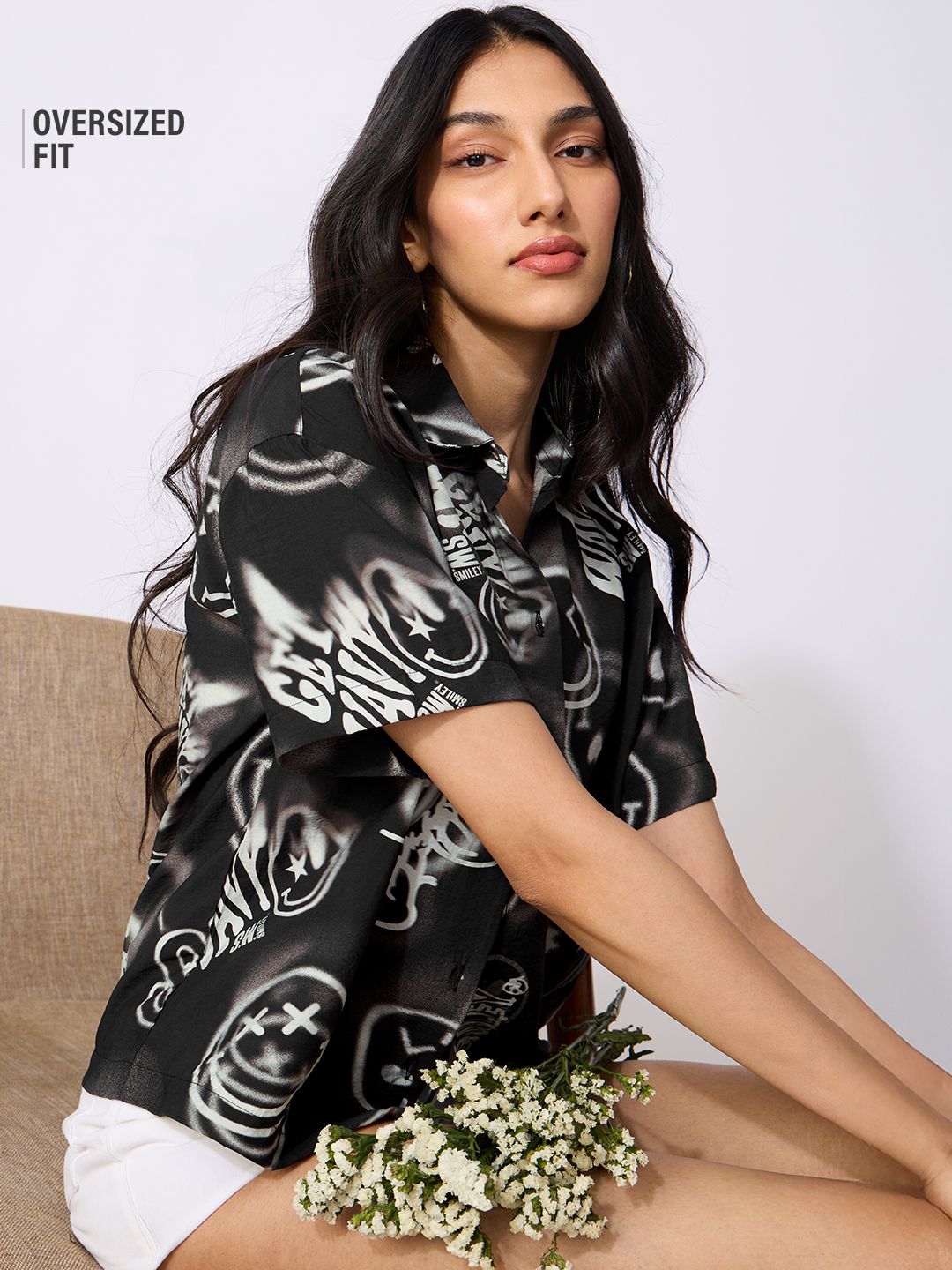 Buy Smiley: Shadow Haze Women Shirts Online