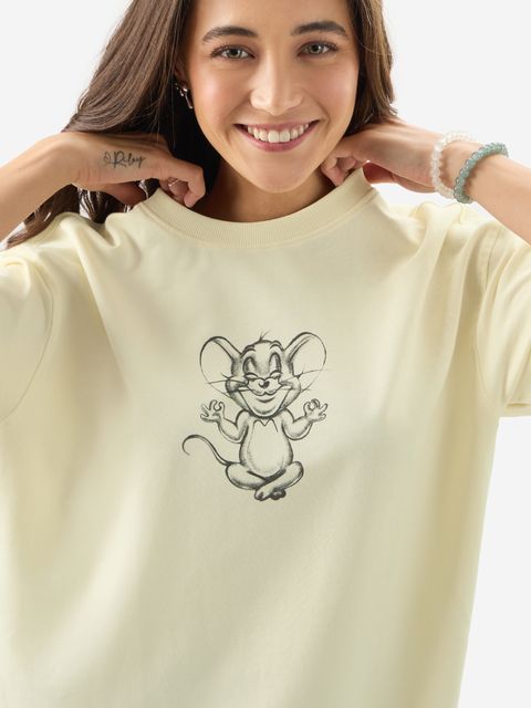 Buy Tom And Jerry: Angry Tom Oversized T-Shirts Online