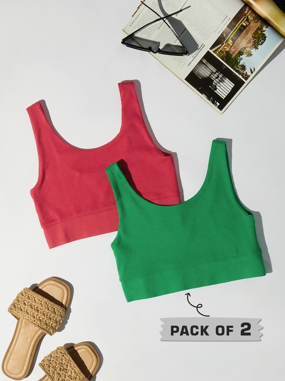 Bralettes: Cherry Leaf (Pack of 2) Women Bralette