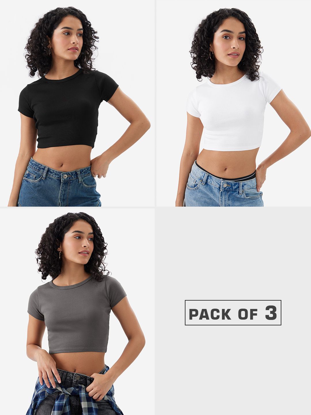 Buy Crop Tops: Monochrome (Pack of 3) online at The Souled Store.