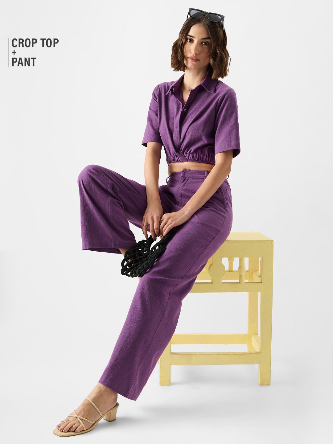 Solids: Plum Set Women Co-ord Sets
