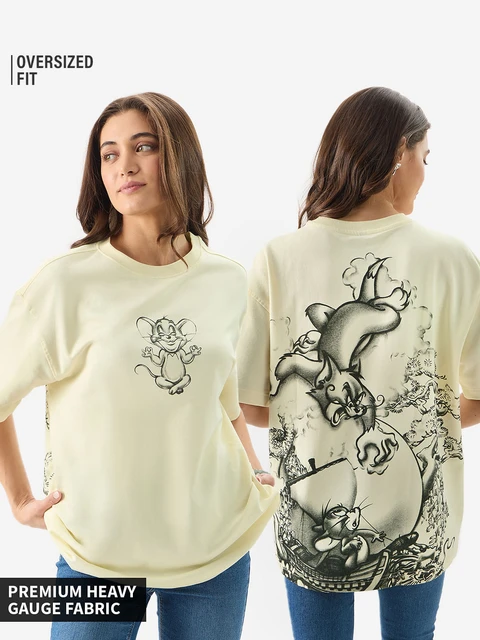 Buy Tom And Jerry: Angry Tom Oversized T-Shirts Online